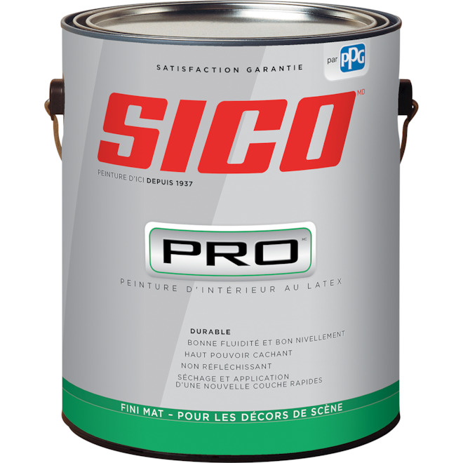 Peinture d'intérieur SICO PRO en latex, fini mat, 18,9 l, noir ébène ... Peinture d'intérieur SICO PRO en latex, fini mat, 18,9 l, noir ébène ...