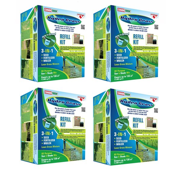 CANADA GREEN Canada Grass Hydro Grass Refill Kit - 4-Pack 8218-4 | Réno ...